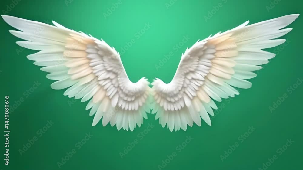 real angel wings green screen , loops, fantasy fairy wings with a green ...