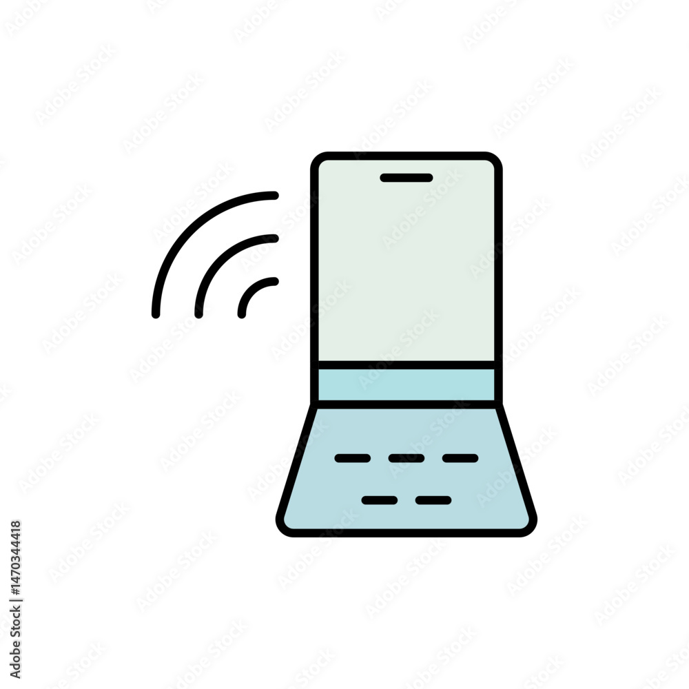 Poster Flip Phone Icon for Early 2000s Communication. – Wall Art ...