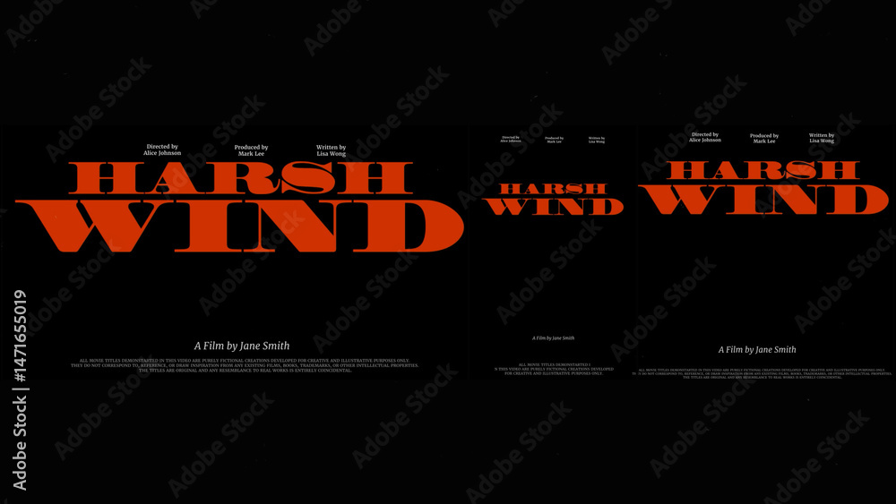 Cinematic Film Title Card, Movie Poster Typography Overlay 31 | Fully ...