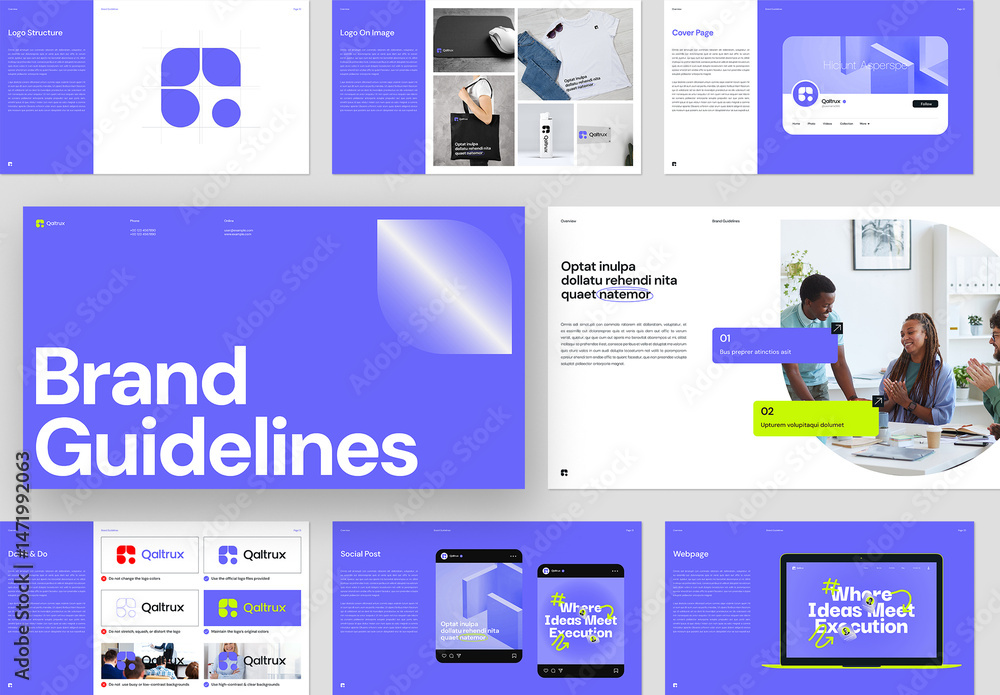 Modern Corporate Brand Guidelines Presentation Stock Template | Adobe Stock