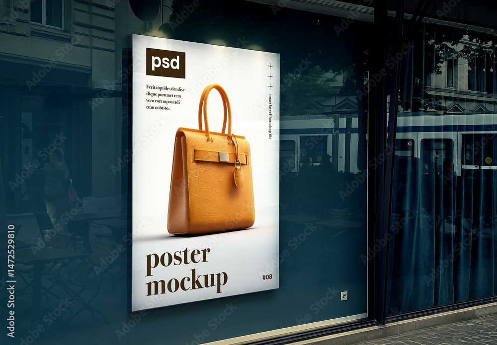 Store window poster mockup Stock Template | Adobe Stock