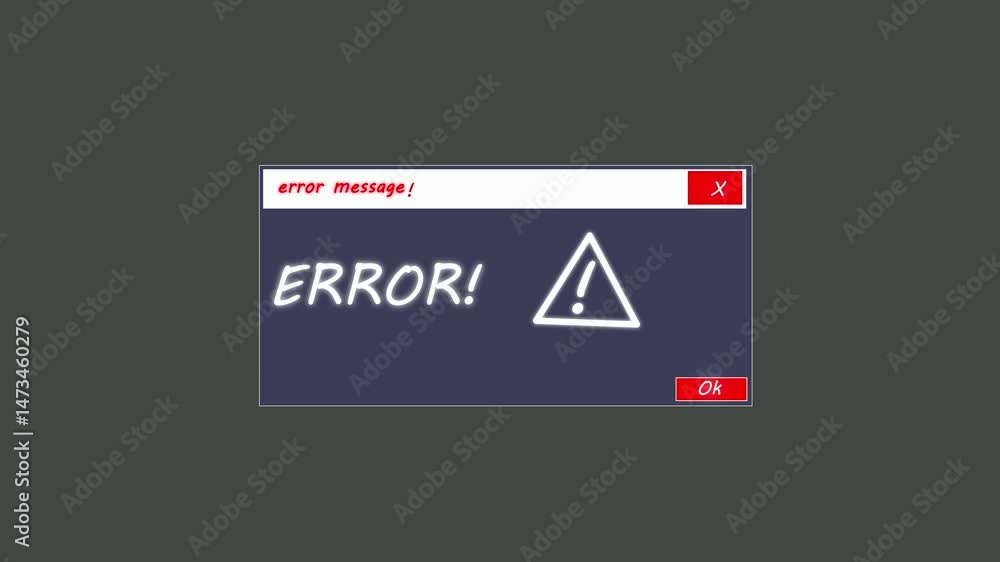 video animation white terminal icon cmd error danger symbol alert ...