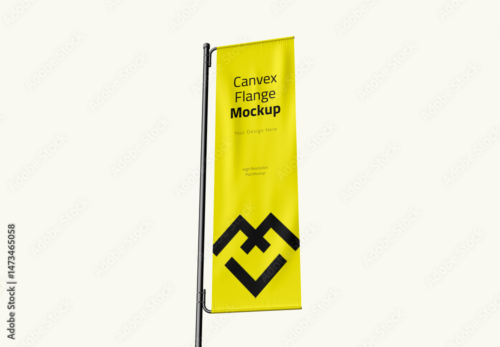 Stand Convex Flag Mockup Stock Template | Adobe Stock
