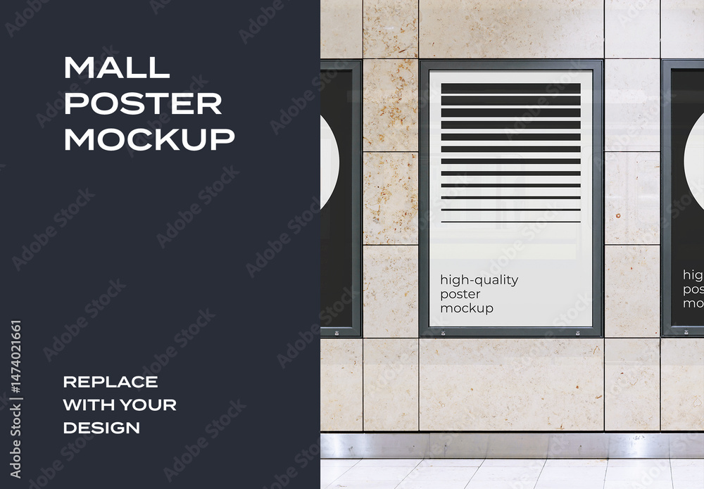 Shopping Mall Outdoor Glued Poster Advertising Billboard Mockup ...