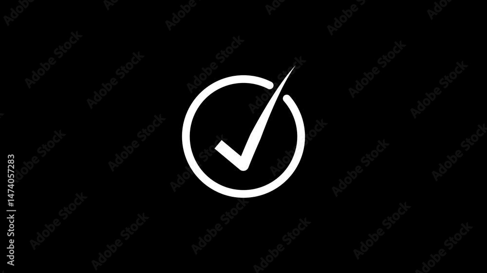 Check mark symbol. approved tick mark icon, Check mark neon animation ...