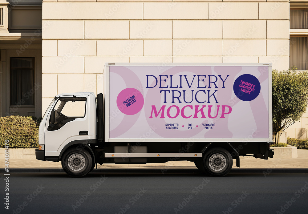 Delivery Truck Mockup Stock Template | Adobe Stock