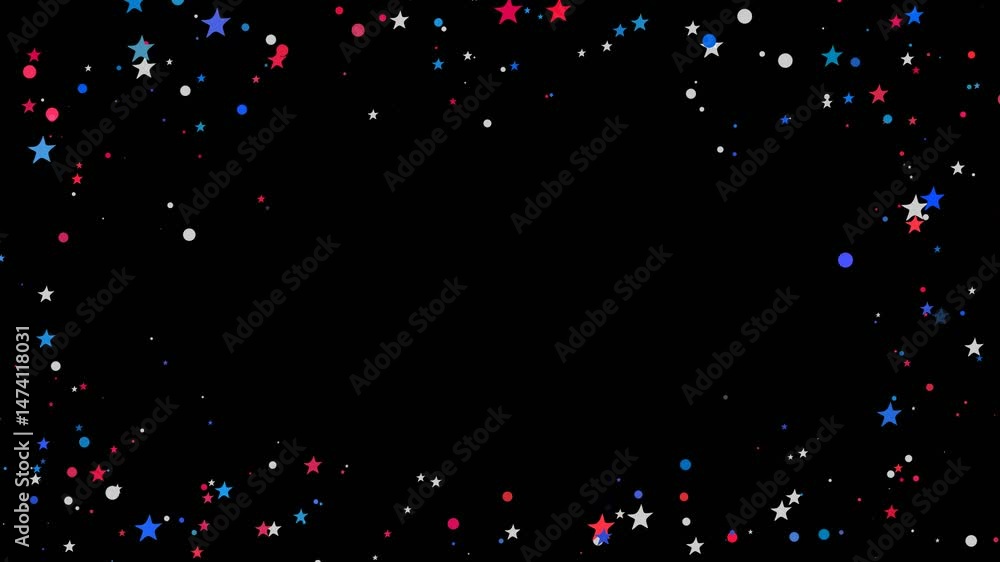 Stockvideon Animated stars in french flag colors on transparent ...