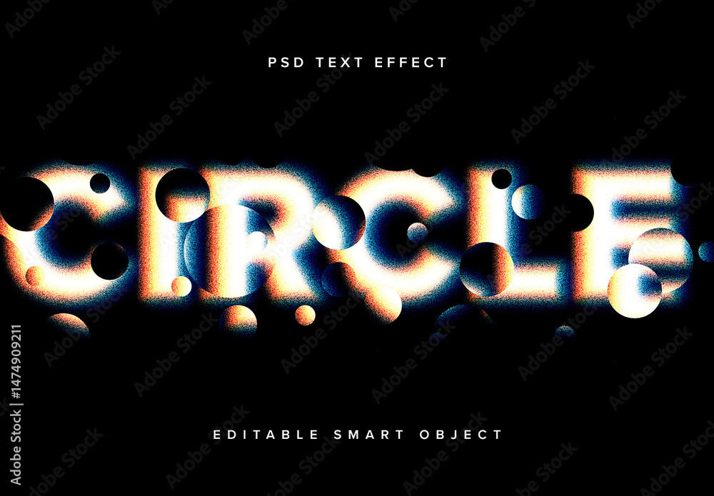 Colourful Distorted Text Effect Mockup Stock Template | Adobe Stock