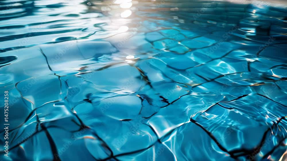 video of A close-up view of light shimmering on the undulating surface ...