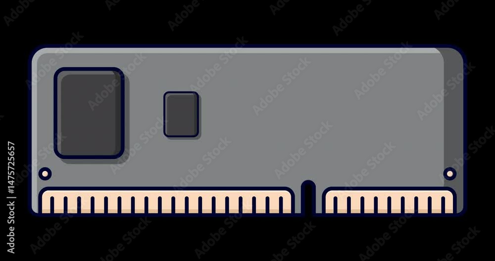 RAM memory computer animation. Computer RAM animation. Random access ...