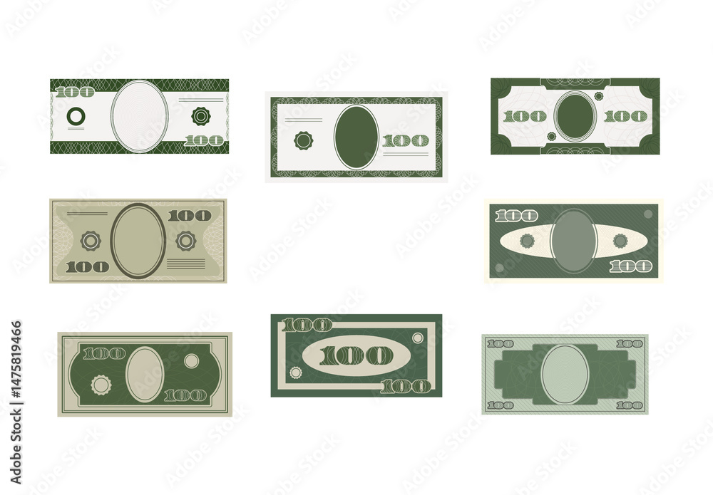 Green Fake Money Currency Symbol Banking Illustration Stock Template ...