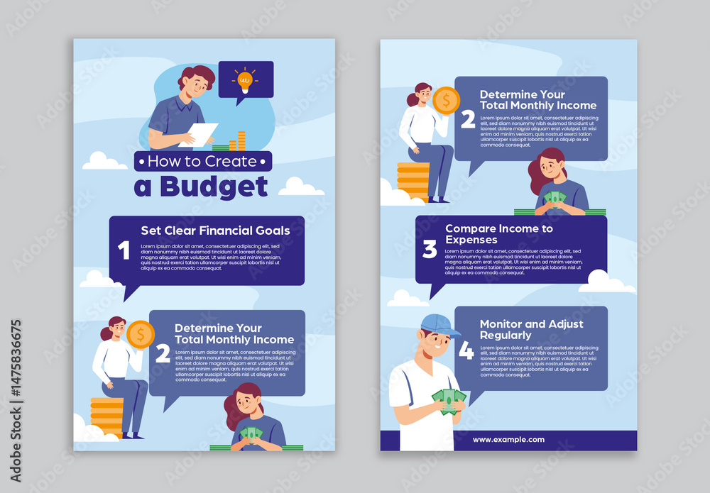Blue And Yellow Budget Planning Finance Guide Infographics Stock ...
