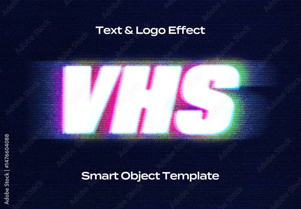 Screen Monitor TV VHS Display Text Logo Style Effect Mockup Logotype ...