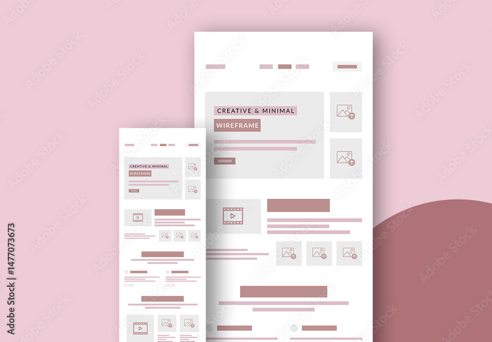 Creative Wireframe Template Layout Stock Template | Adobe Stock