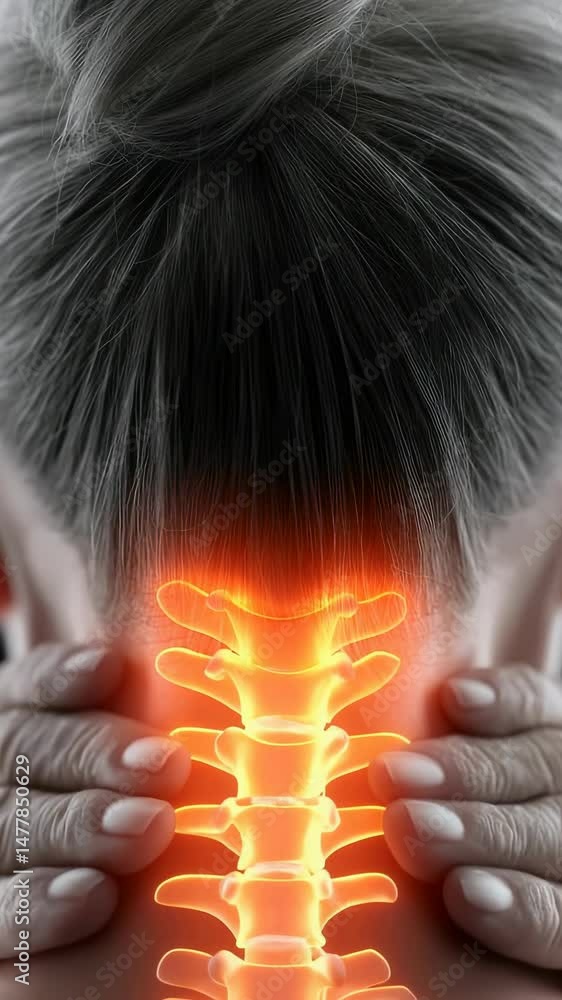Neck affliction: backbone trauma, bone inflammation, ligament injury ...