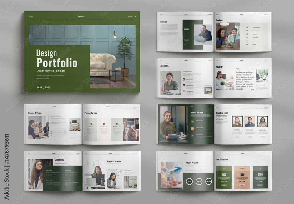 Design Potfolio Template Layout Stock Template | Adobe Stock