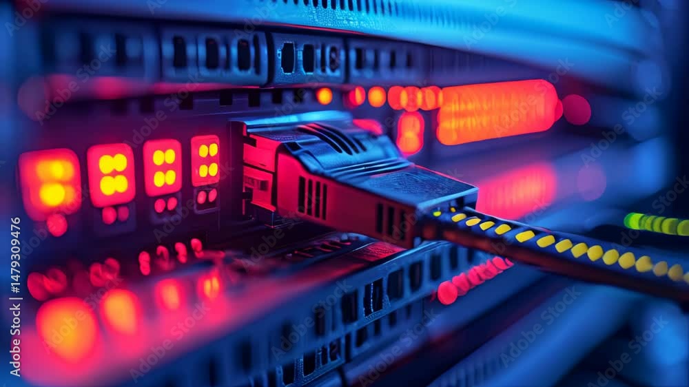 video of Network infrastructure. Telecommunications systems. Data ...