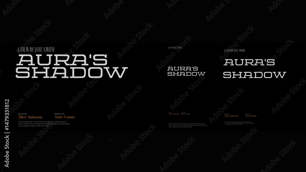 Cinematic Film Title Card, Movie Poster Typography Overlay 59 | Fully Modular Editable Layouts ...