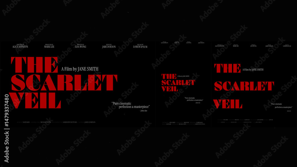 Cinematic Film Title Card, Movie Poster Typography Overlay 88 | Fully ...