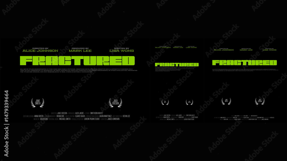 Cinematic Film Title Card, Movie Poster Typography Overlay 96 | Fully ...