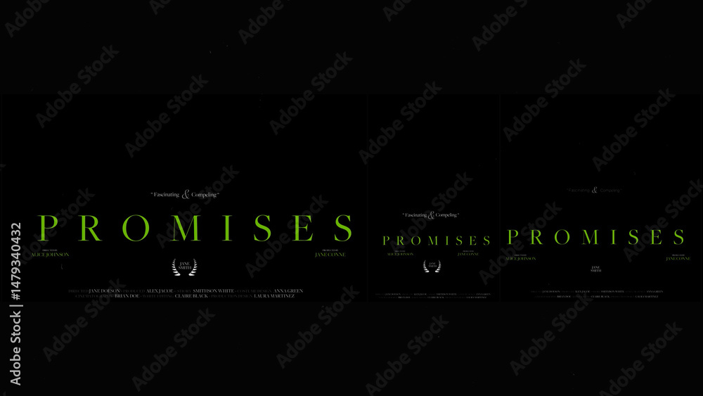 Cinematic Film Title Card, Movie Poster Typography Overlay 99 | Fully ...