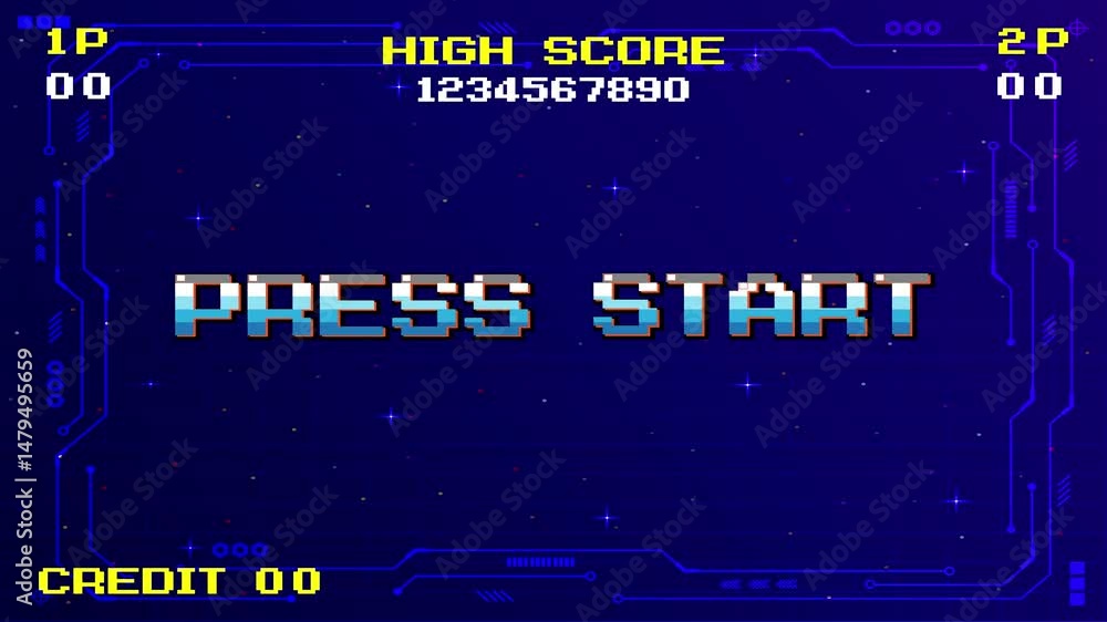 PRESS START. pixel art .8 bit game. retro game. for game assets. Retro ...