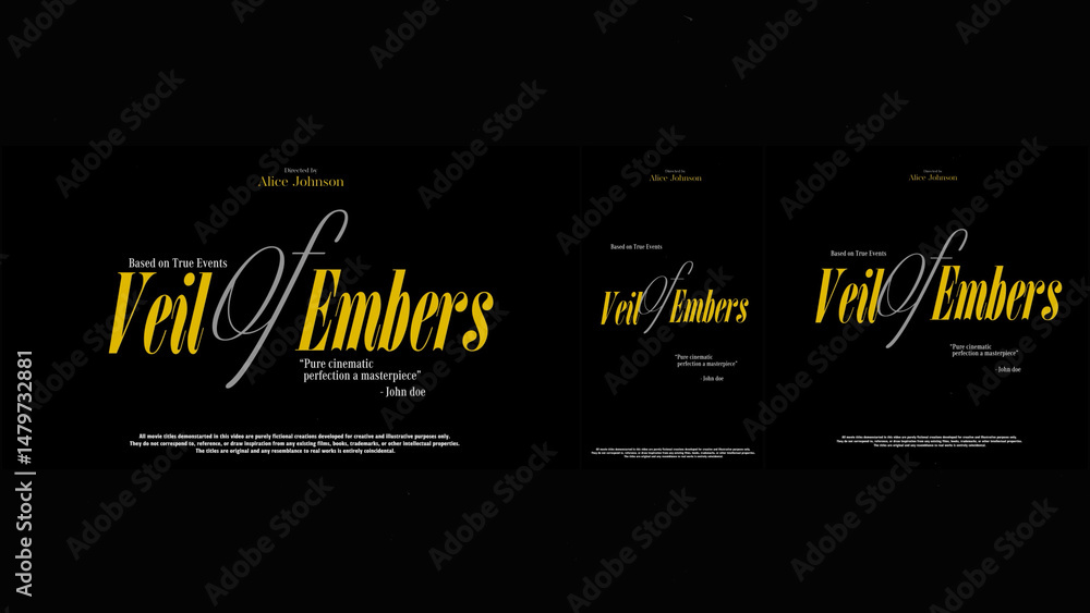 Cinematic Film Title Card, Movie Poster Typography Overlay 196 | Fully ...