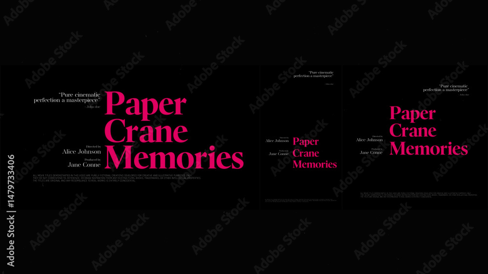 Cinematic Film Title Card, Movie Poster Typography Overlay 198 | Fully ...