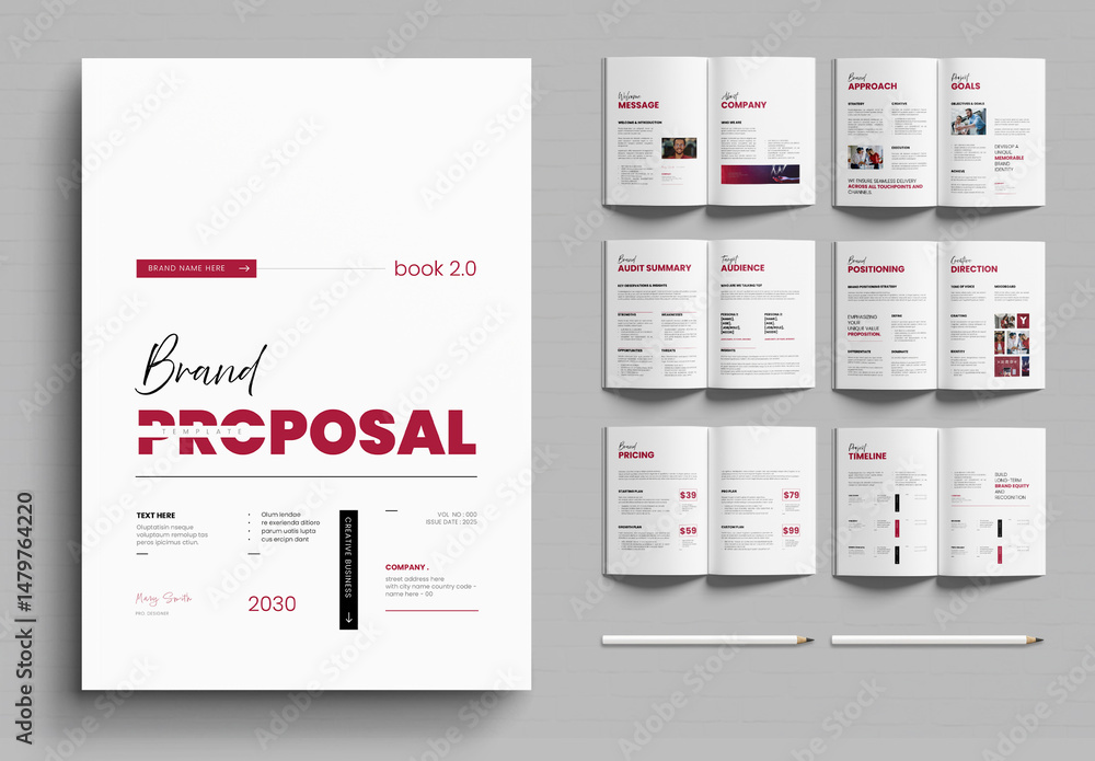 Brand Proposal Template Modern Business Layout Stock Template | Adobe Stock