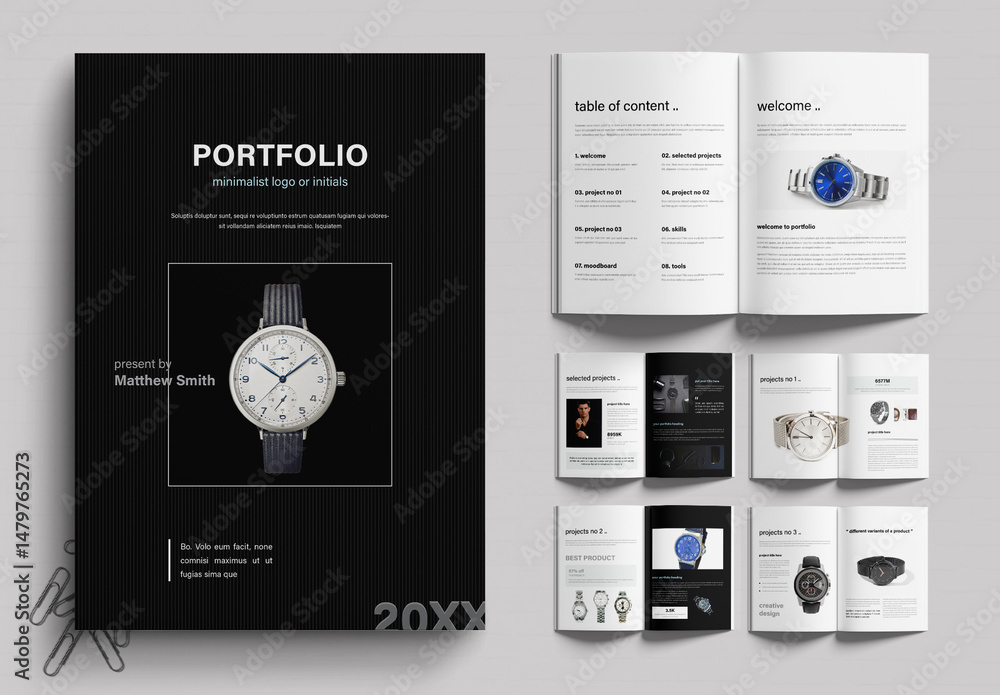 Minimal Product Portfolio Layout Design Template Stock Template | Adobe ...