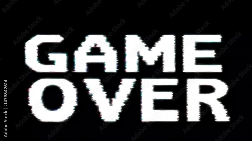 Looped "Game Over" animation with a glitch effect, inspired by ...