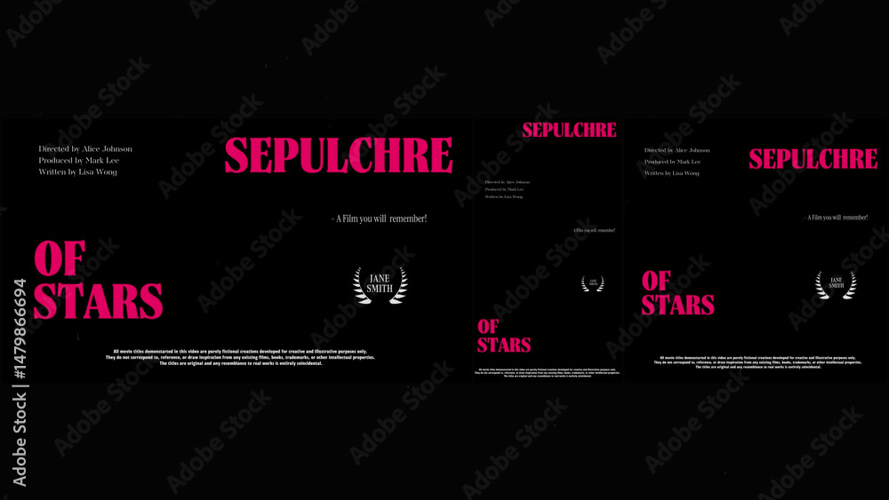 Cinematic Film Title Card, Movie Poster Typography Overlay 212 | Fully ...