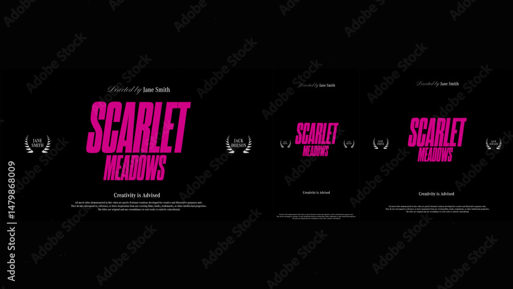 Cinematic Film Title Card, Movie Poster Typography Overlay 218 | Fully ...