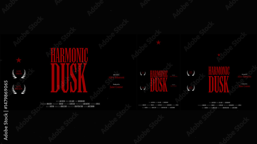 Modelo de Cinematic Film Title Card, Movie Poster Typography Overlay ...