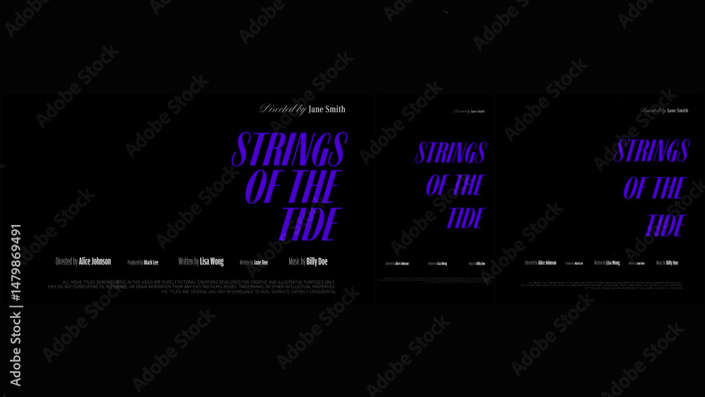 Cinematic Film Title Card, Movie Poster Typography Overlay 223 | Fully ...