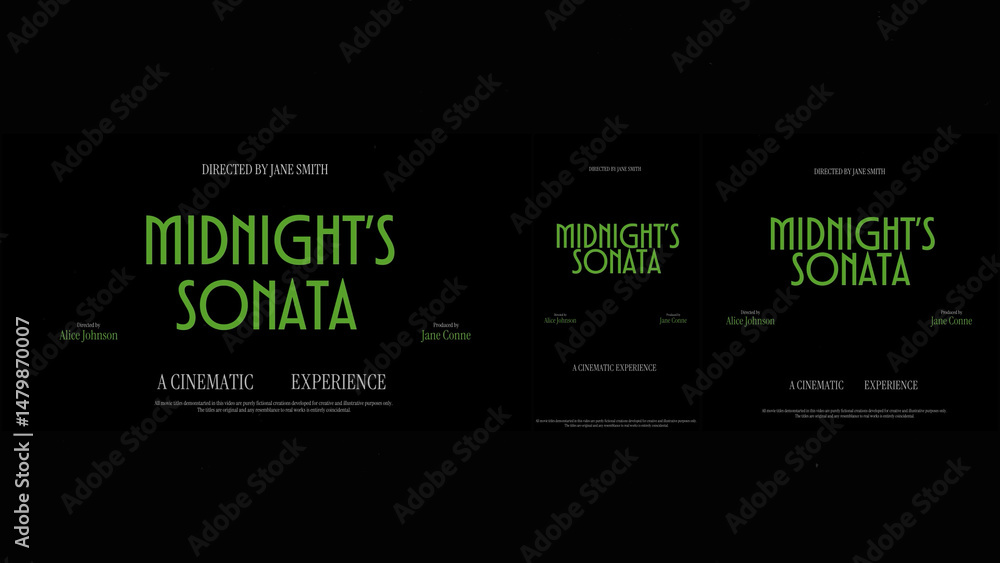 Cinematic Film Title Card, Movie Poster Typography Overlay 225 | Fully ...