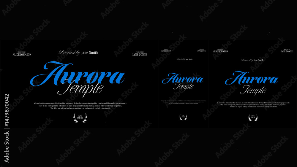 Cinematic Film Title Card, Movie Poster Typography Overlay 226 | Fully Modular Editable Layouts ...