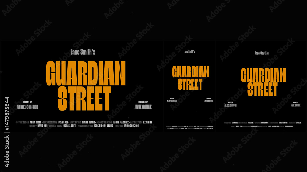 Modelo de Cinematic Film Title Card, Movie Poster Typography Overlay ...