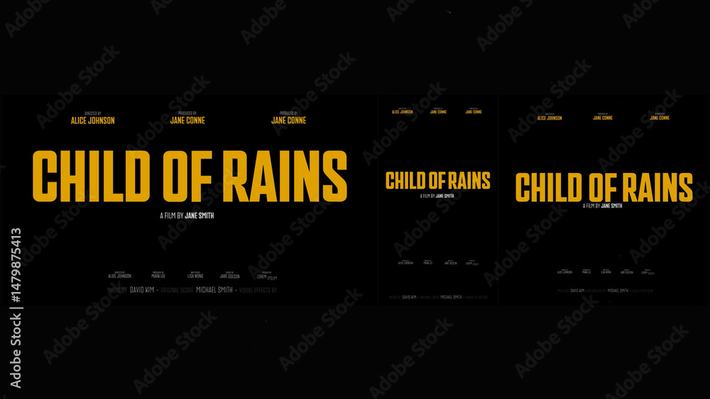 Cinematic Film Title Card, Movie Poster Typography Overlay 250 | Fully ...