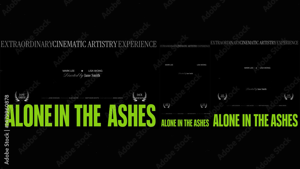 Cinematic Film Title Card, Movie Poster Typography Overlay 254 | Fully ...