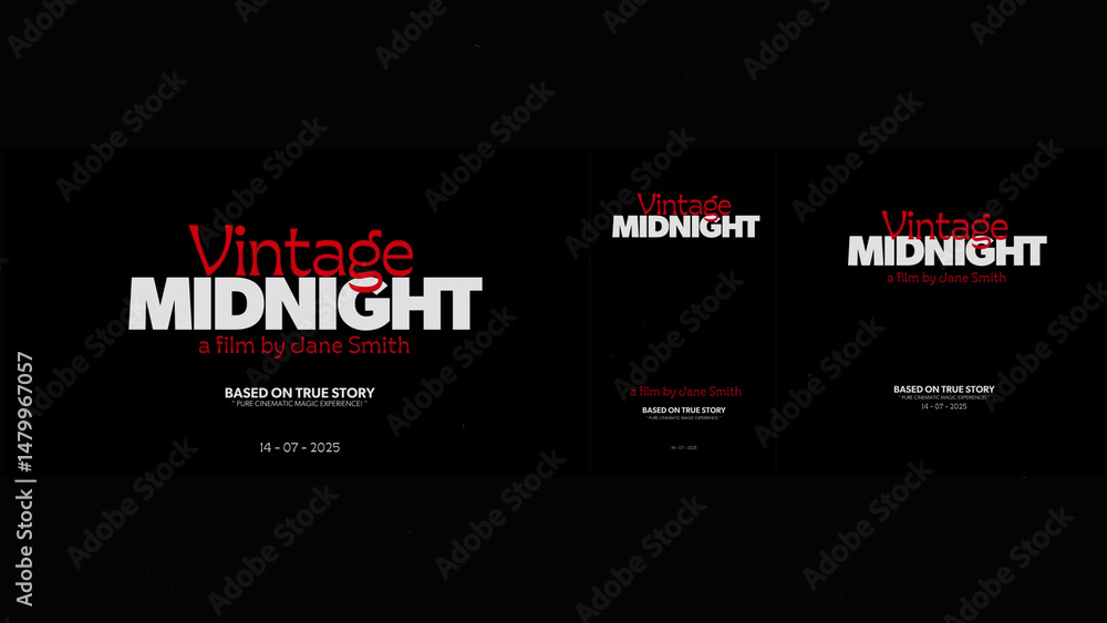 Modelo de Cinematic Film Title Card, Movie Poster Typography Overlay ...