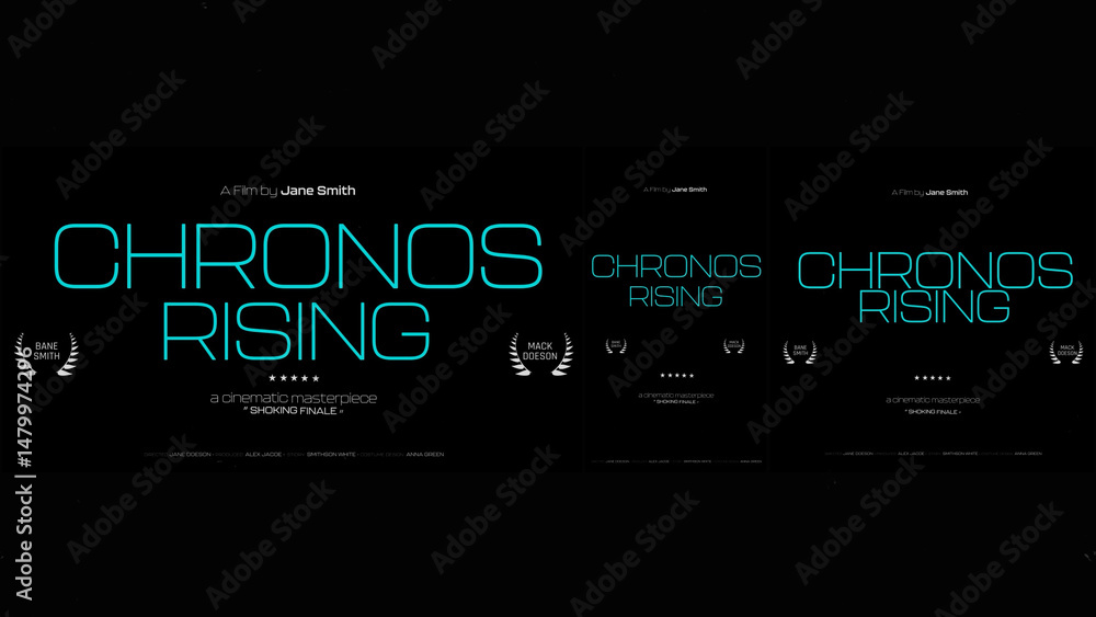 Cinematic Film Title Card, Movie Poster Typography Overlay 300 | Fully ...