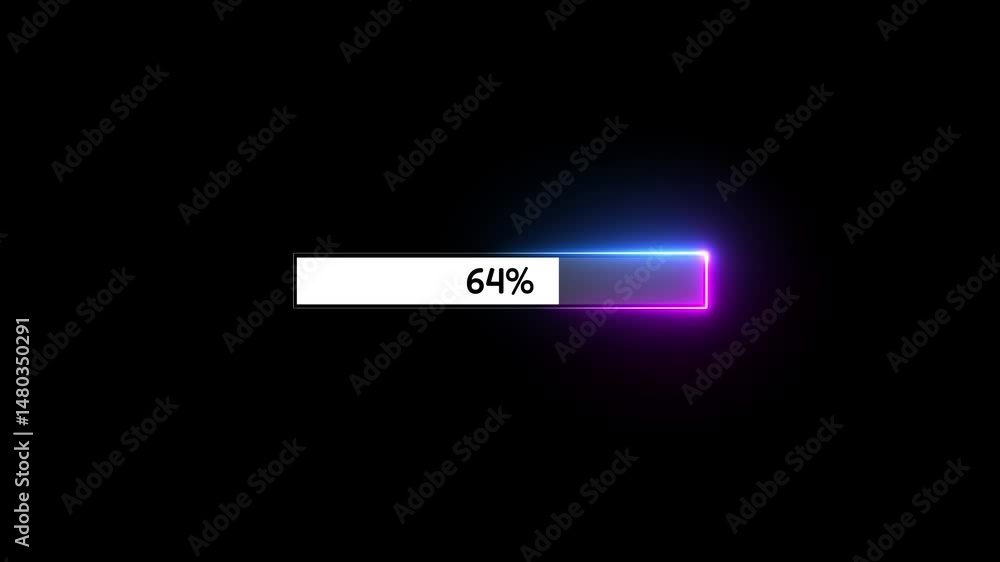 Progress loading bar indicator from 0 to 80 increasing percentage ...