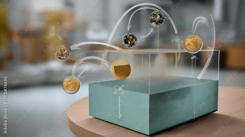 Interactive display of the brewing cycle with animated arrows and ...