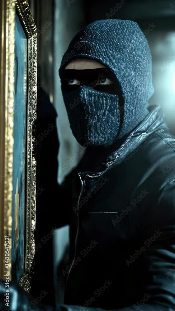 Hidden trespasser: camouflaged figure, unlawful action, secret maneuver ...