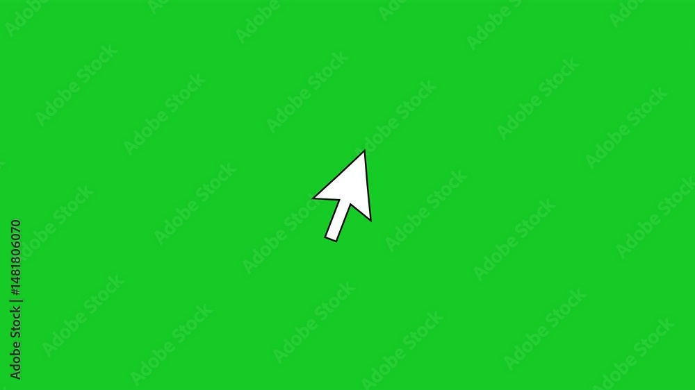 Mouse click green screen, Animated symbol of arrow cursor. Mouse click ...