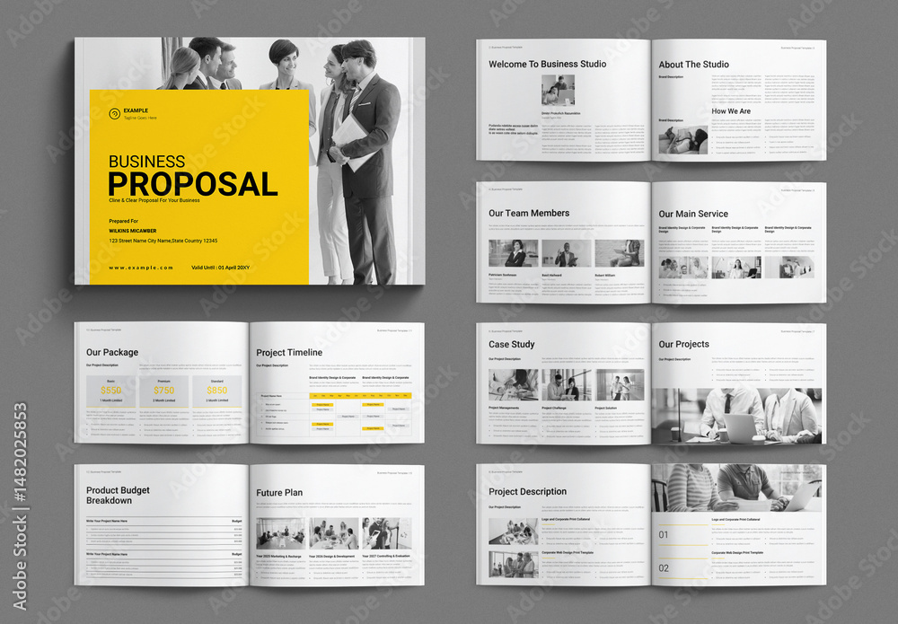 Business Proposal Template Landscape Stock Template | Adobe Stock