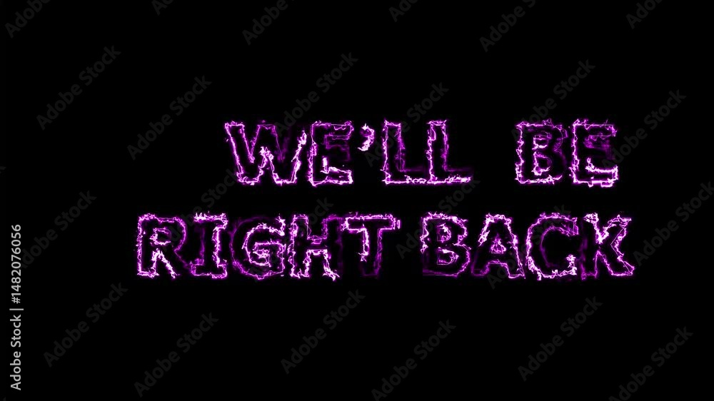 Vidéo Stock We'll be right back animation black background. Retro Be ...