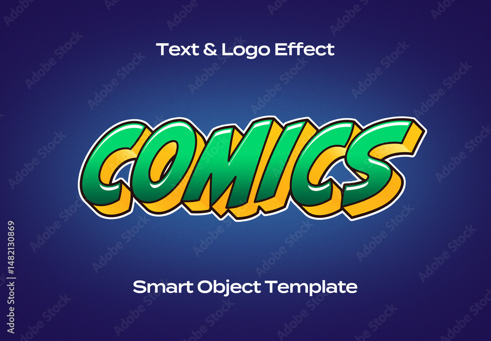 Comics Cartoons Kids Text Logo Style Effect Mockup Logotype Template ...