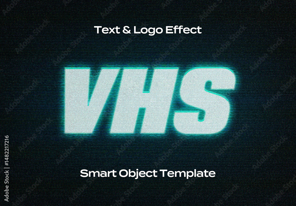 Screen Monitor TV VHS Display Text Logo Style Effect Mockup Logotype ...